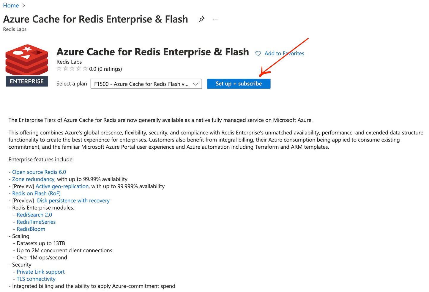 Configure new Redis Cache