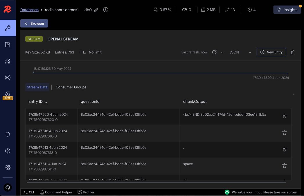 Streaming LLM Output Using Redis Streams Streaming LLM Output Using Redis Streams