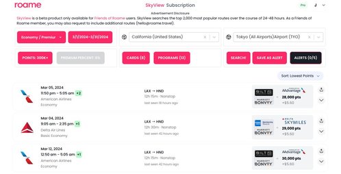 Roame - Guide: How to Search For Award Flights