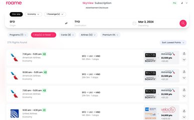Roame - Guide: How to Search For Award Flights