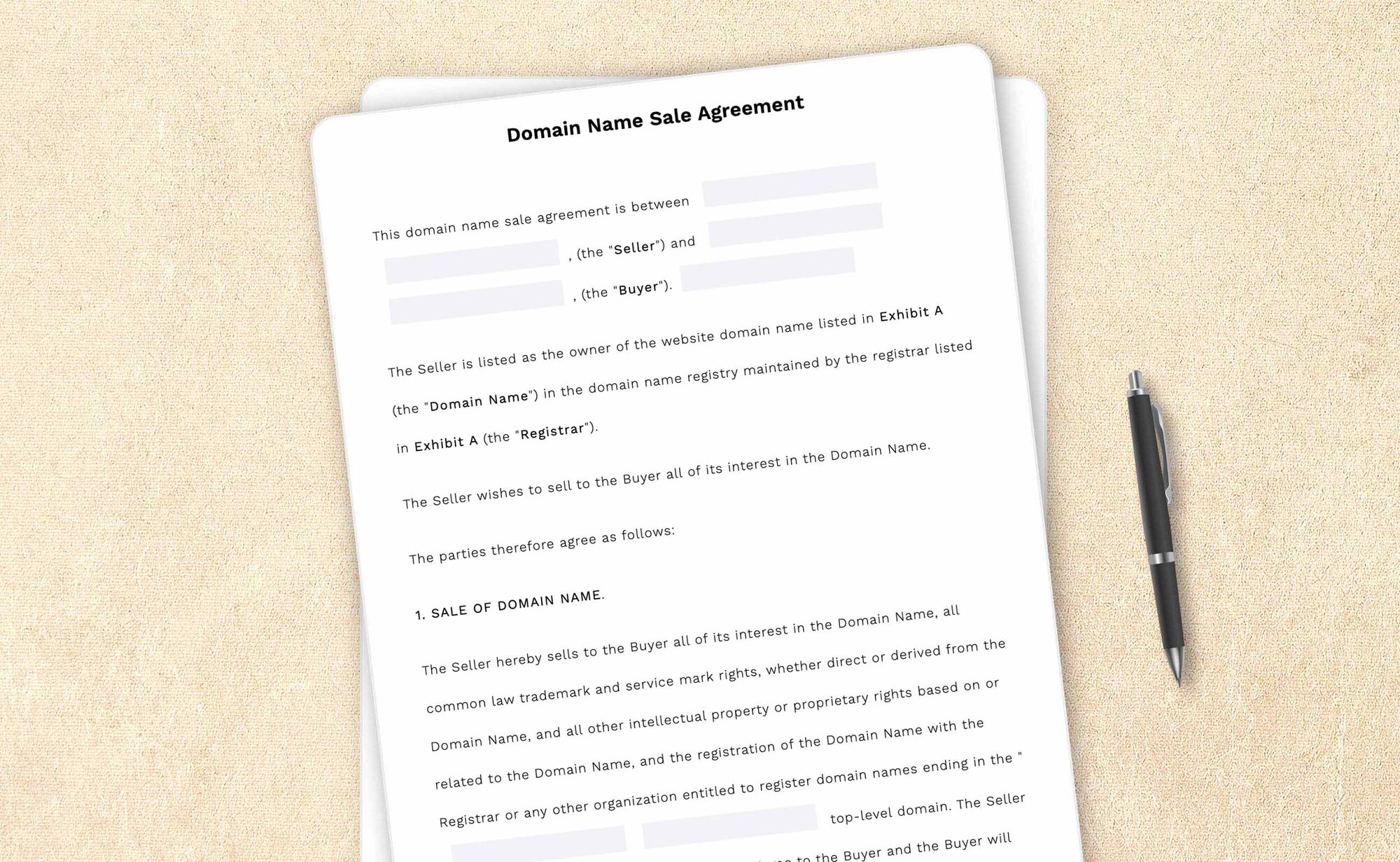 Domain Name Sale Agreement Template | LegalZoom