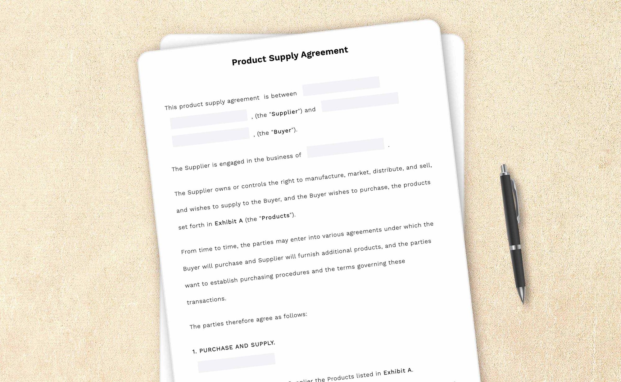 Product Supply Agreement Template | LegalZoom