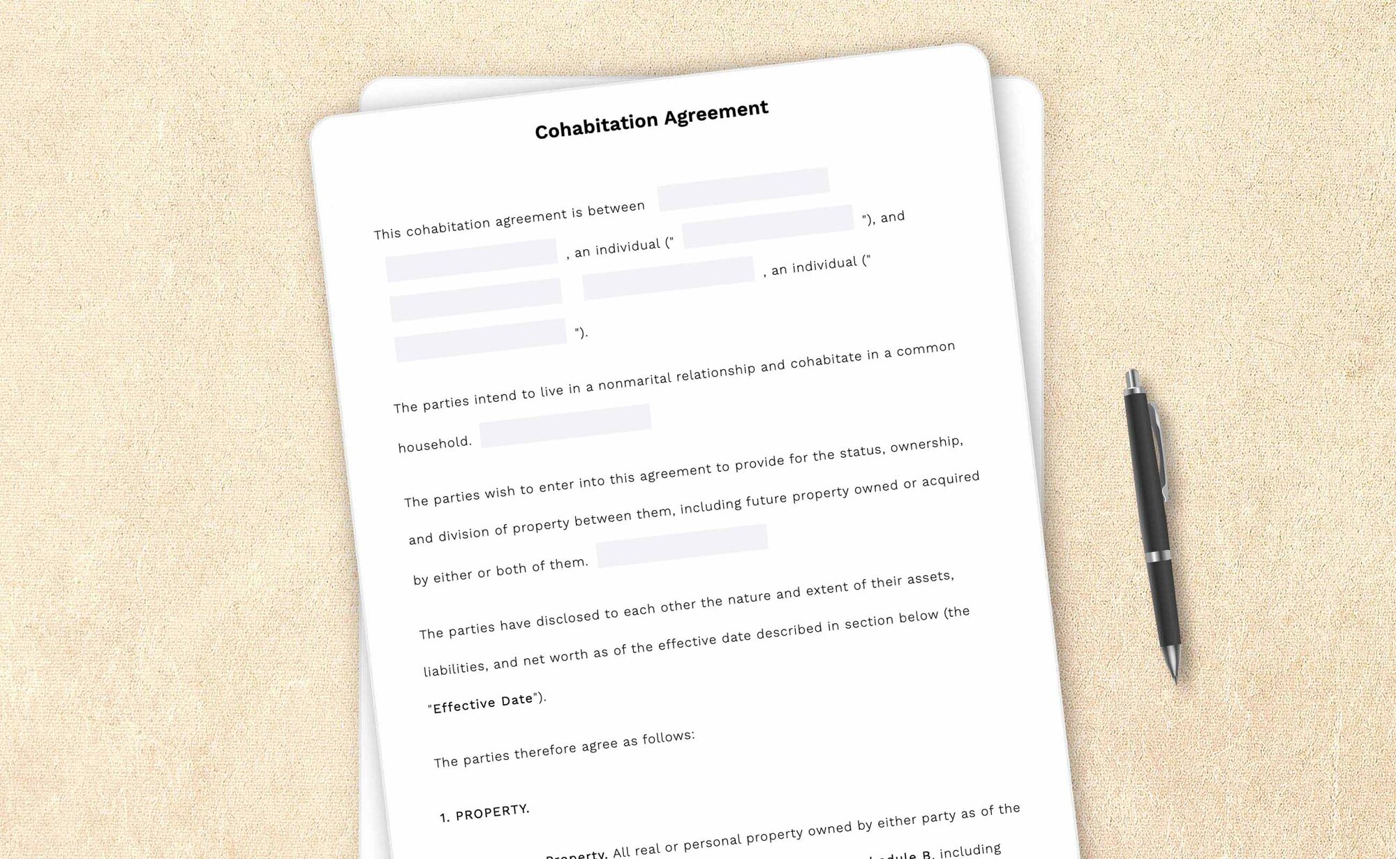Free Cohabitation Agreement Template | LegalZoom