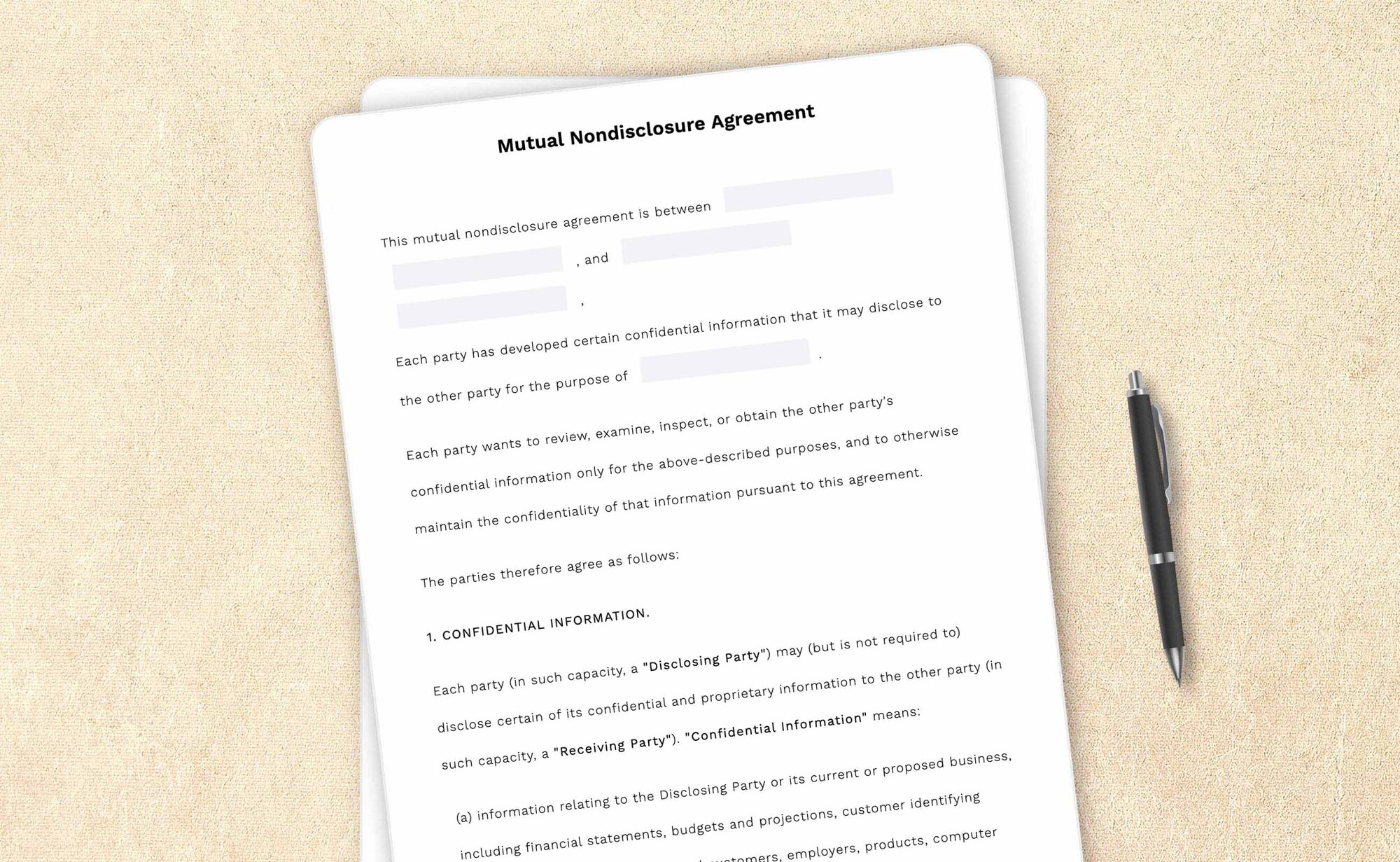 Mutual Non-disclosure Agreement Template | LegalZoom