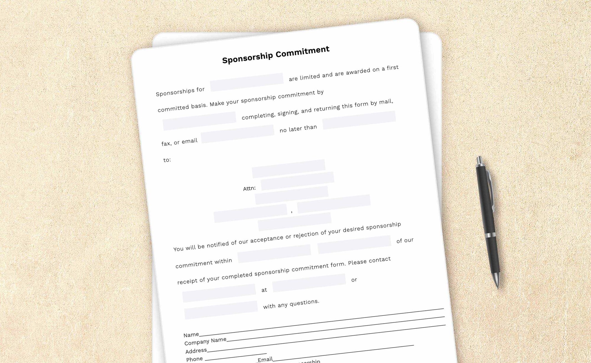 Sponsorship Commitment Form Template | LegalZoom
