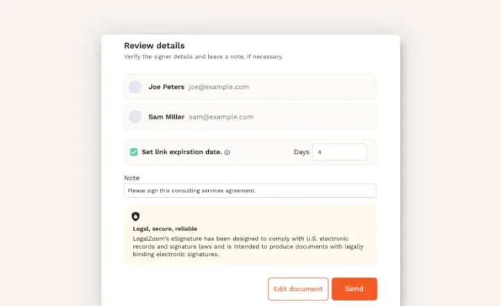Fast and Secure Electronic Signatures for Businesses | LegalZoom