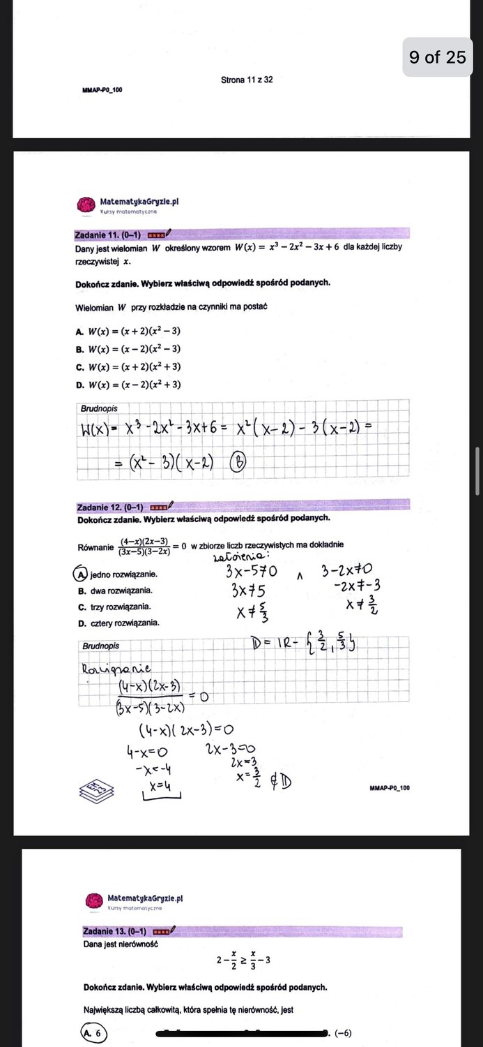 ROZWIĄZANIA PRÓBNA MATURA GRUDZIEŃ 2022 matematyka