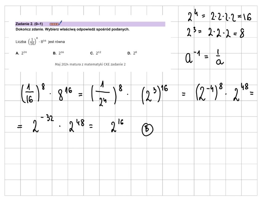 Potęgi i pierwiastki - zadania maturalne i wprowadzenie od zera