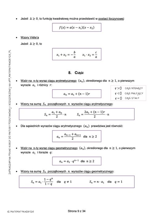 Pobierz nasze darmowe tablice maturalne z dopisanymi wzorami z matematyki