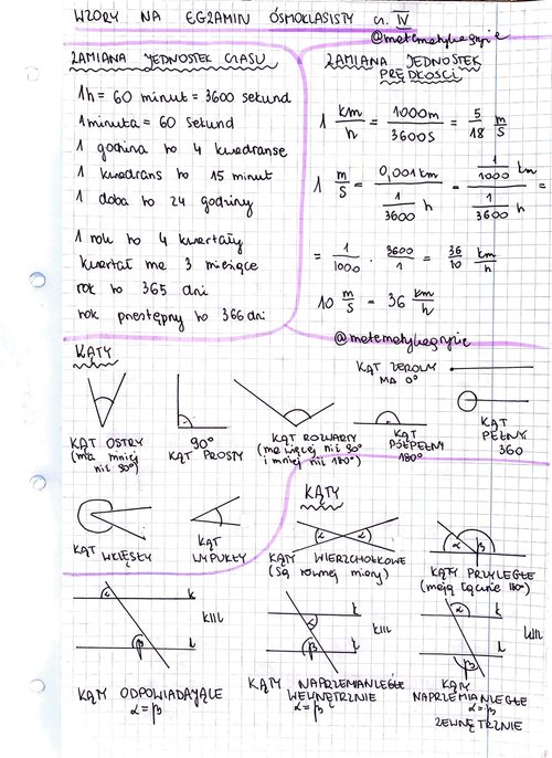 Ważne wzory na egzamin ósmoklasisty z matematyki