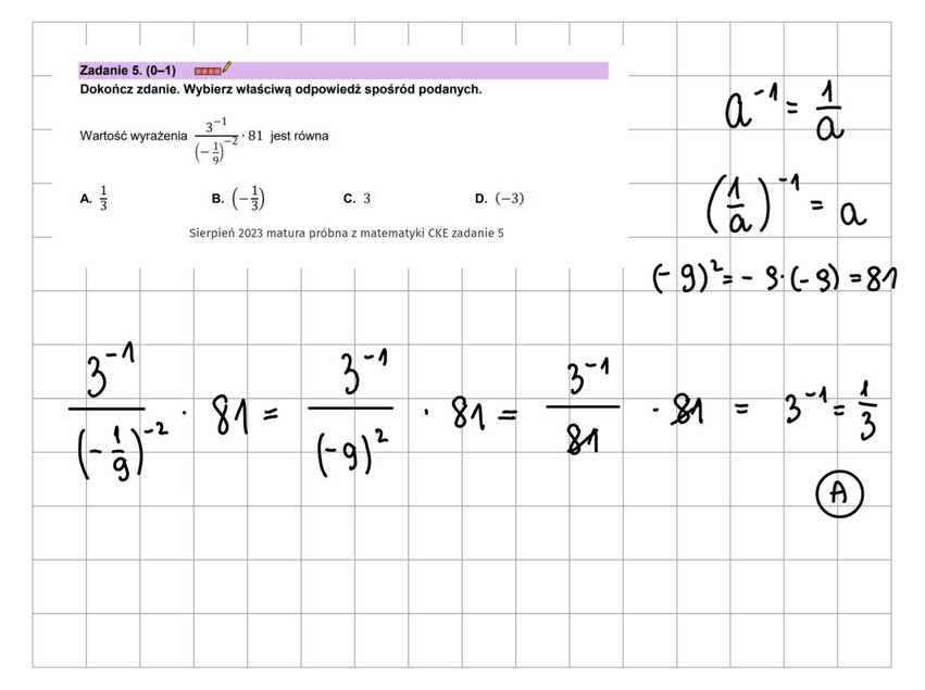 Potęgi i pierwiastki - zadania maturalne i wprowadzenie od zera
