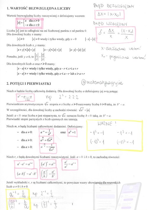 Notatki z matematyki na egzamin ósmoklasisty i brakujące wzory w tablicach maturalnych