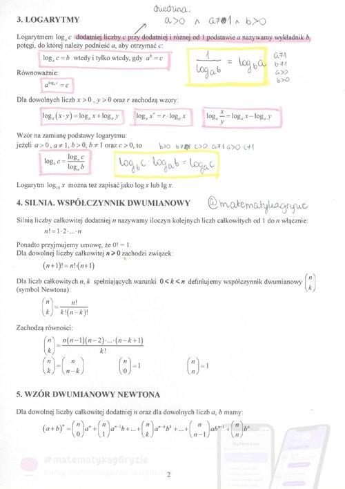 Notatki z matematyki na egzamin ósmoklasisty i brakujące wzory w tablicach maturalnych