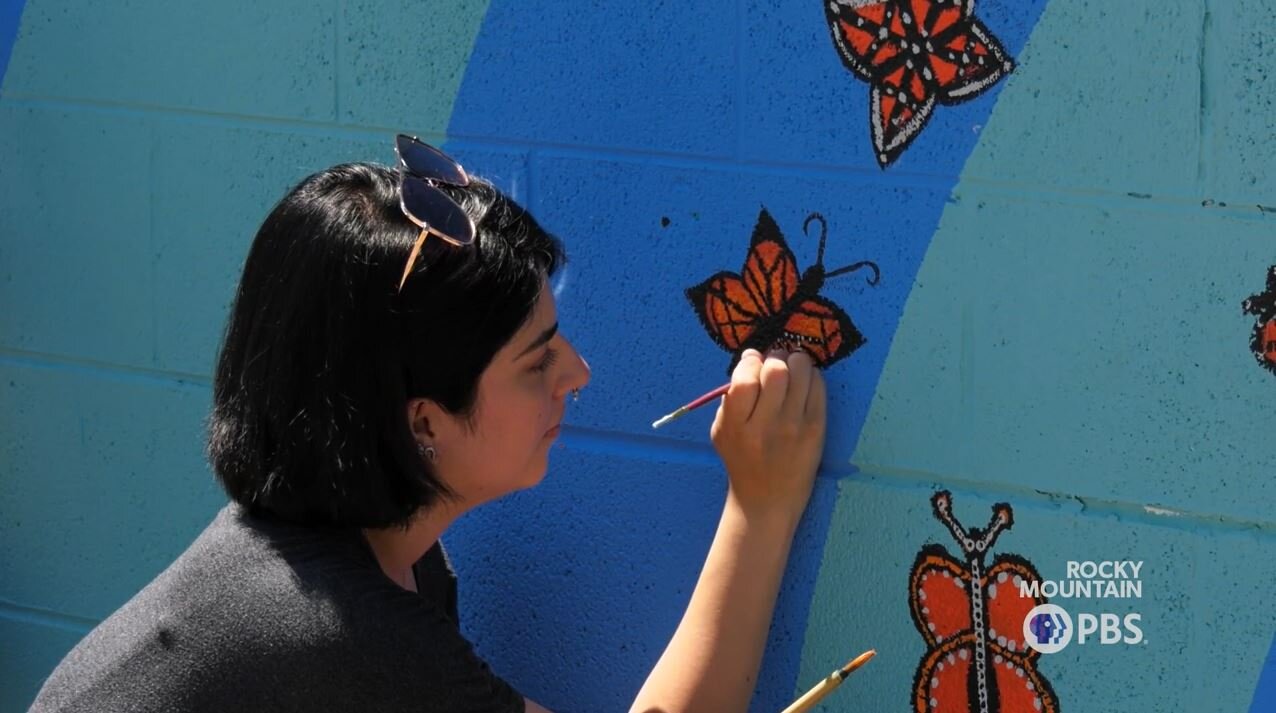 Chicano artist, students create new Five Points mural that celebrates ...