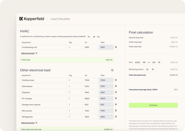 Free Electrical Load Calculator Tool