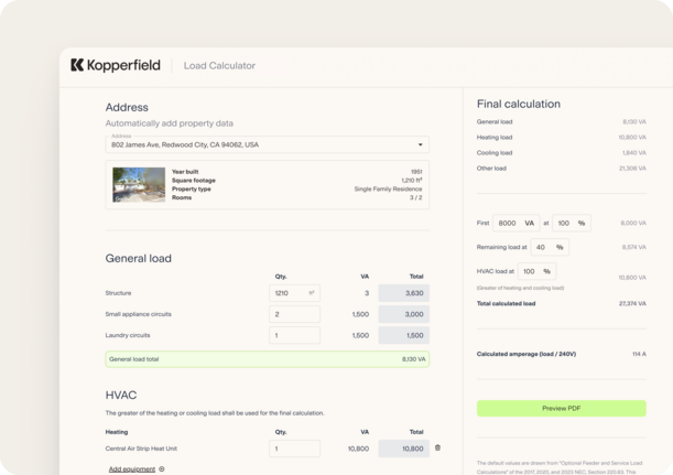 Free Tool for Easier Residential Electrical Load Calculation