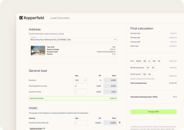 Free Electrical Load Calculator Tool