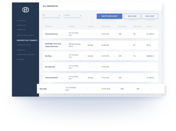 Property Management Applicant Tracking