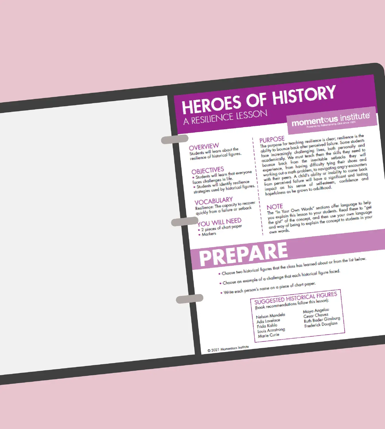 Heroes Of History: A Free Resilience Lesson Plan | Momentous Institute
