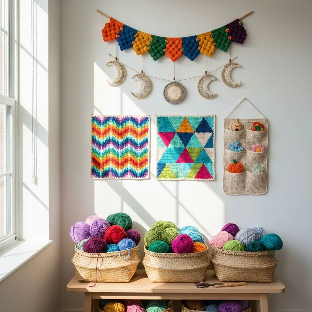 Wall Art & Home Decor - Crochet Wall Decor: Cozy Ideas & Photo Pairing ...