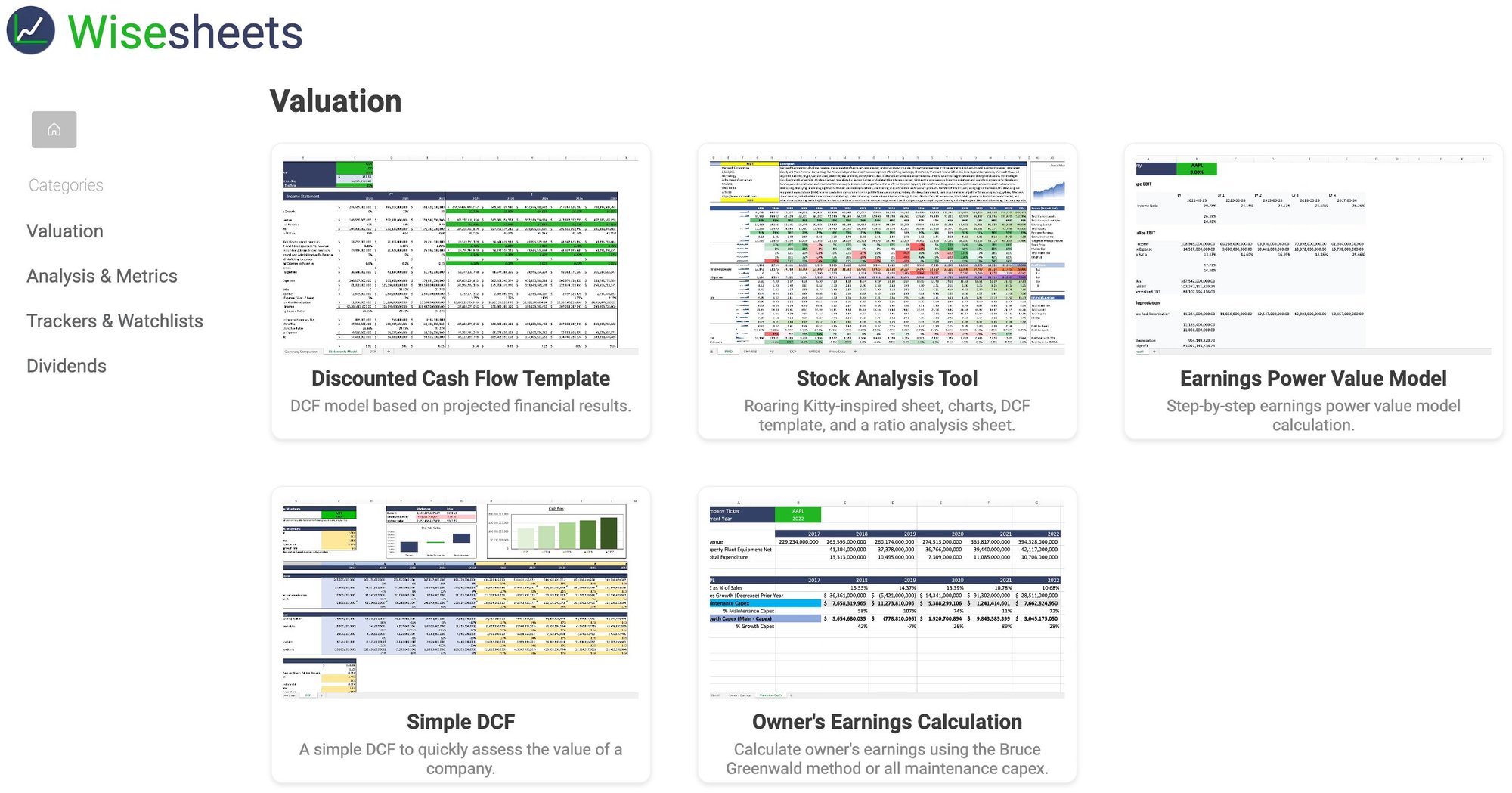 Free Excel and Google Sheets Valuation Templates