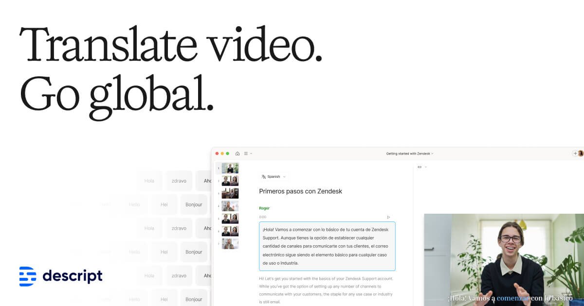 Translate Video & Subtitles In Seconds | Descript