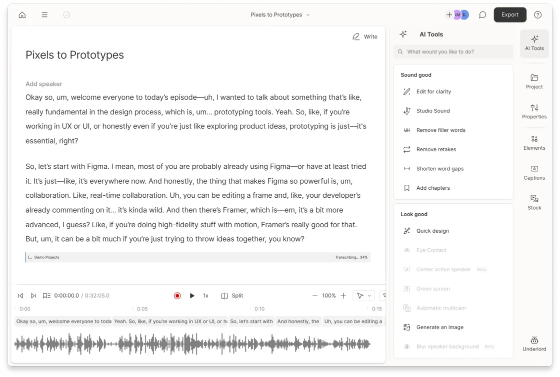 Free AI Transcription for Audio & Video | Fast & Accurate | Descript