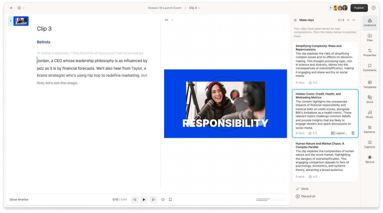 YouTube Cutter – Free, Fast & AI Editing | Descript