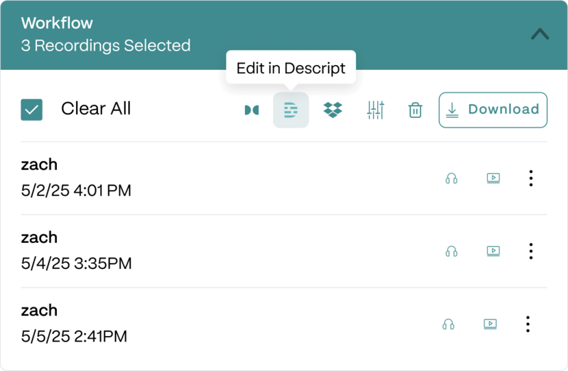 Descript + SquadCast | Faster podcast & video editing workflow